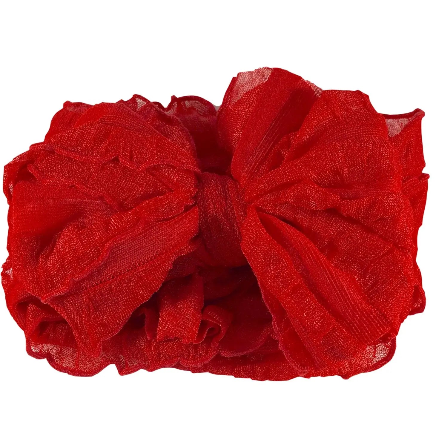 Bright Red Ruffled Bow – Rowdy Rascal Boutique
